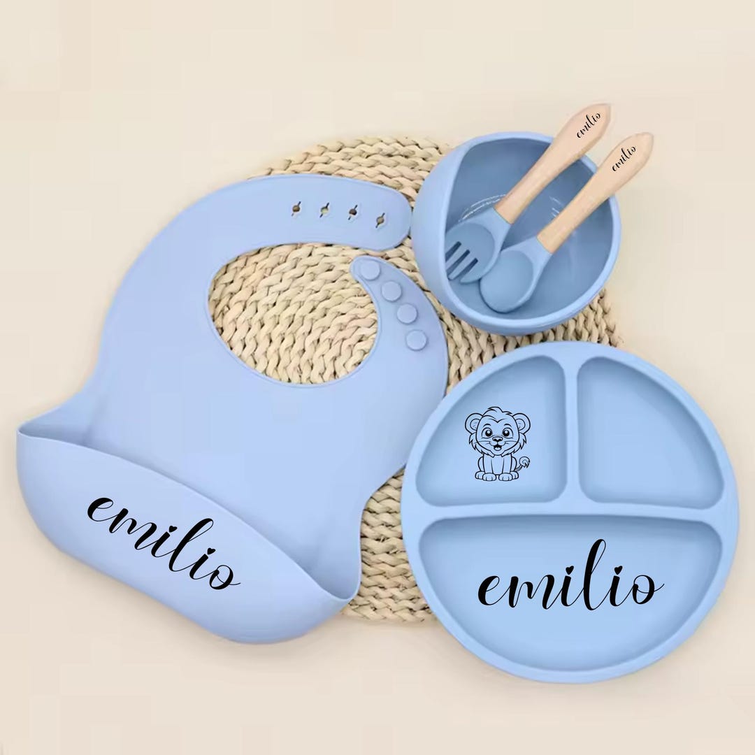 Personalized Plate Set, Baby Spoon, Fork, Children's Plate, Baby ...