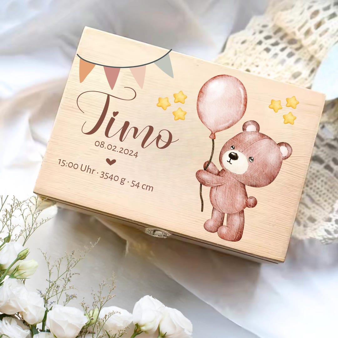 Baby Memory Box, Baptism Gift Boy, Memory Box Children, Personalized ...