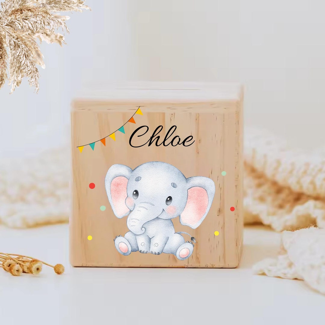 Personalized Money Box, Baby Money Box, Wooden Piggy Bank, Child Money ...