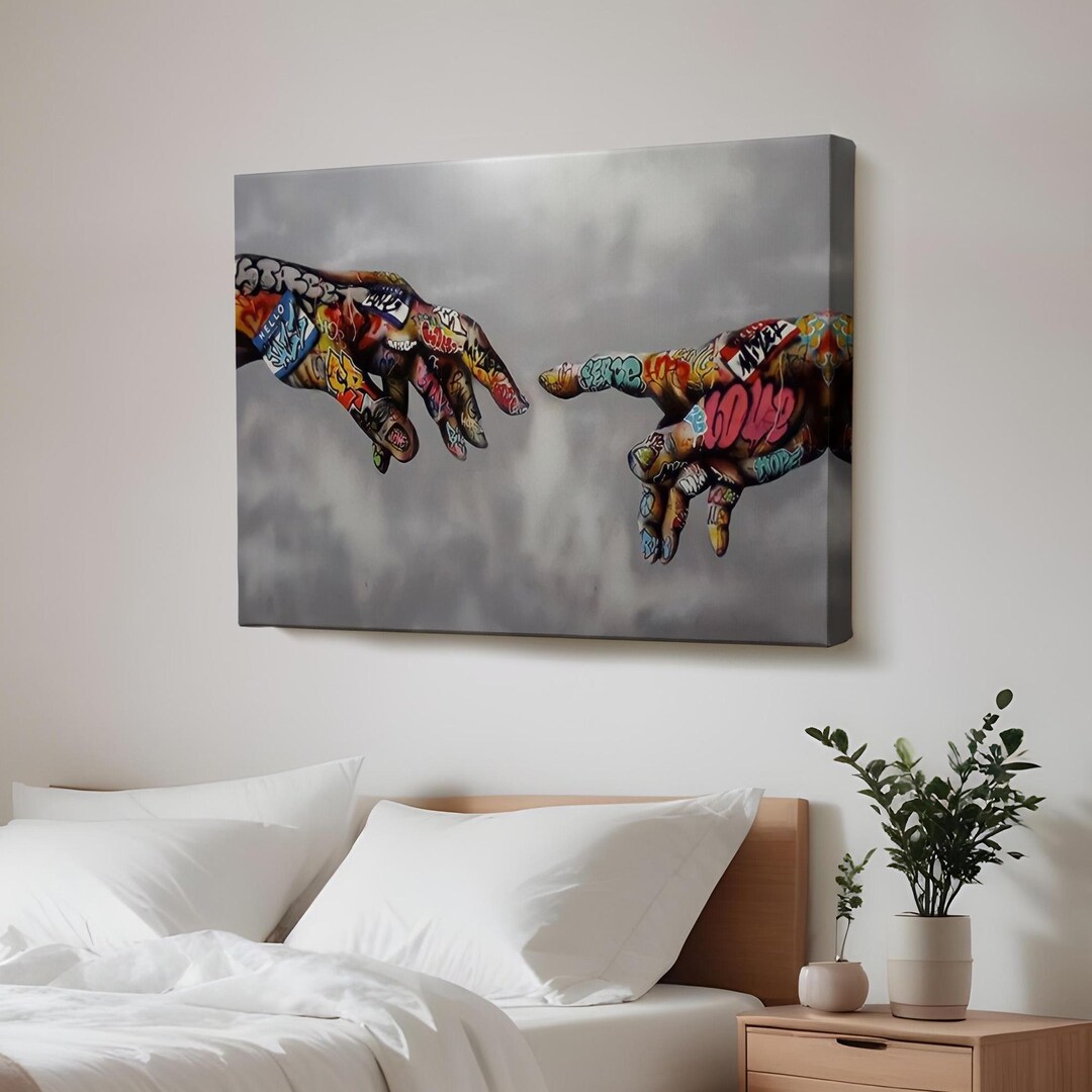 Hand of God Print, Gift for Christians, Bible Lovers, Banksy Graffiti ...