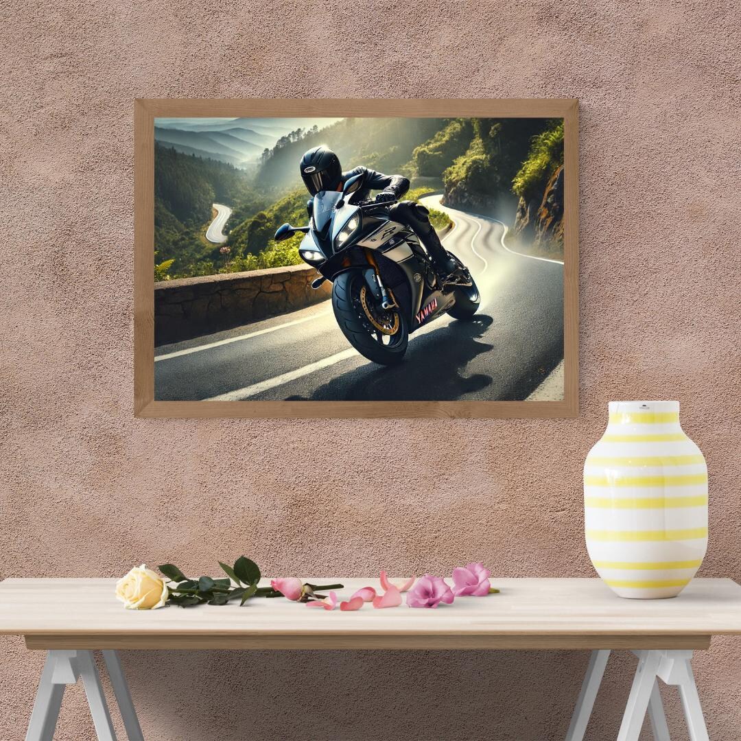 Yamaha R6 Leaning Into a Curve – Digital Artwork - Etsy