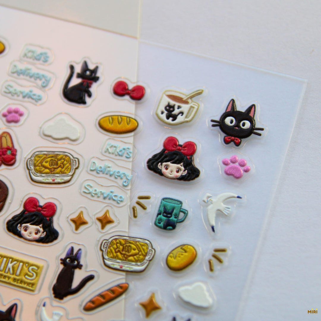 Kikis Nail Stickers Jiji Nail Design Ideas Ghibli Nail Decals Kikis ...