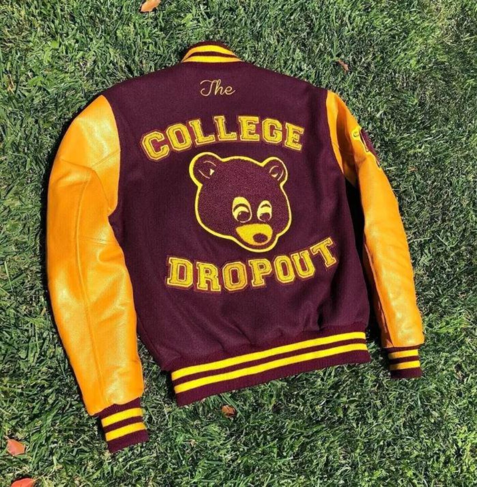 Custom Embroidered Varsity Jacket: Wool Body, Leather Sleeves ...