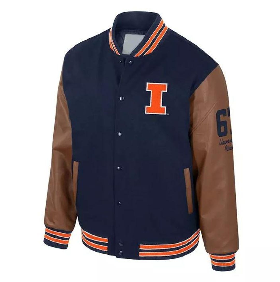 Custom Wool Varsity Jacket, Genuine Leather Sleeves, Personalized Gift ...