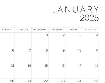 2025 Monthly Planner | Printable Digital Planner | Hyperlinked PDF ...