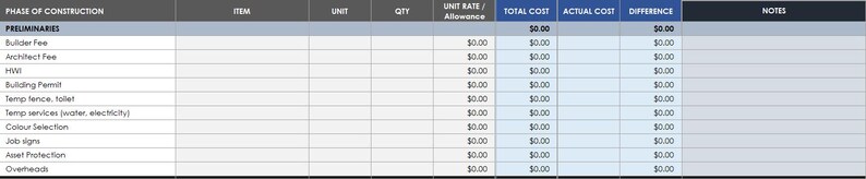 Construction Estimate Template - Digital & Printable - Etsy