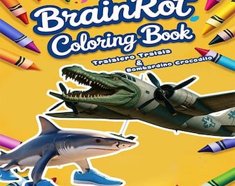 Brainrot Bombardino Crocodilo & Tralalelo Tralala Coloring Book "summer ...