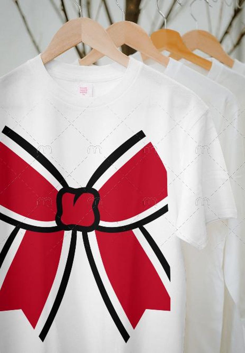 Ribbon Cheer Bow SVG Cut File: Cheerleader Monogram Frame (digital ...