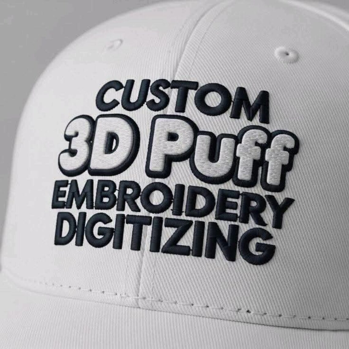 Custom 3D Puff Embroidery Digitizing | Hat & Cap Logo Digitizing ...