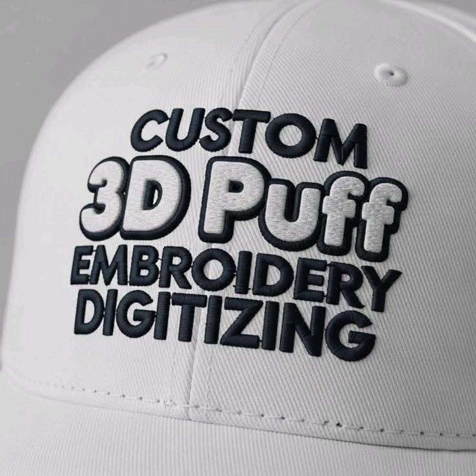 Custom 3D Puff Embroidery Digitizing | Hat & Cap Logo Digitizing ...