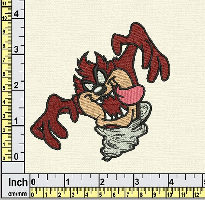 Taz Embroidery Design: Tasmanian Devil Cartoon (PES DST Instant ...