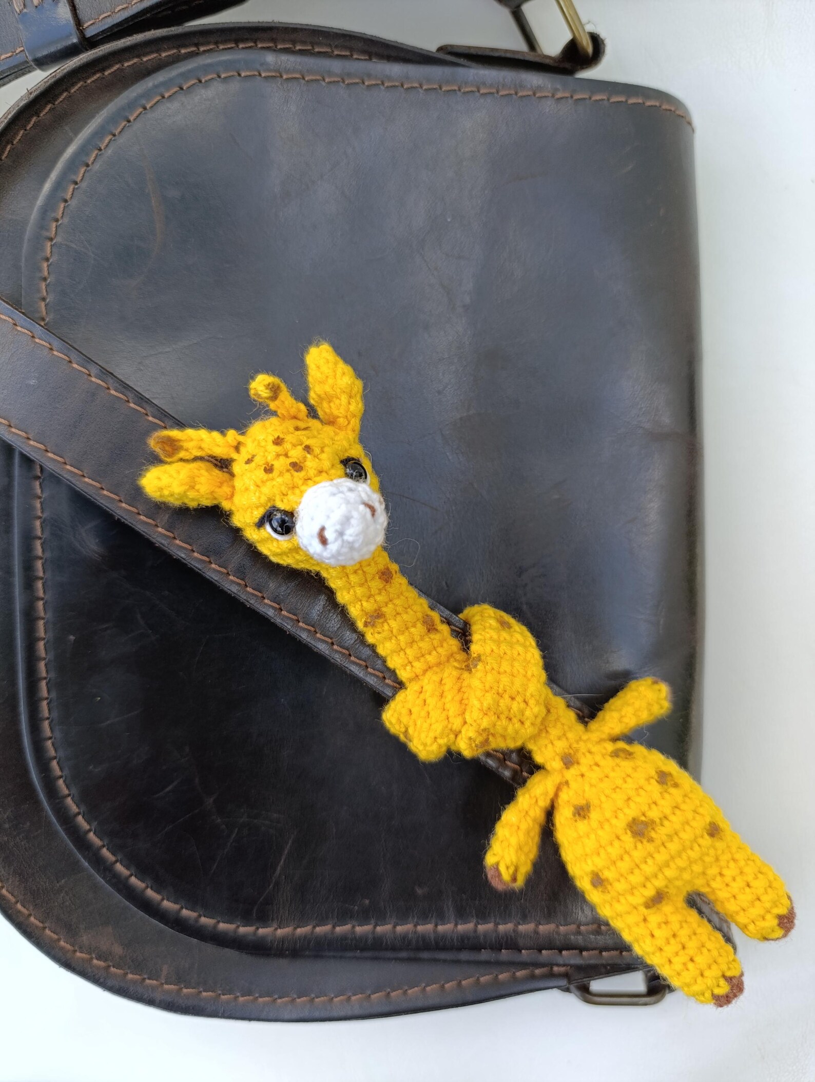 Crochet Giraffe Keychain, Handmade Bag Charm, Stroller Toy - Etsy