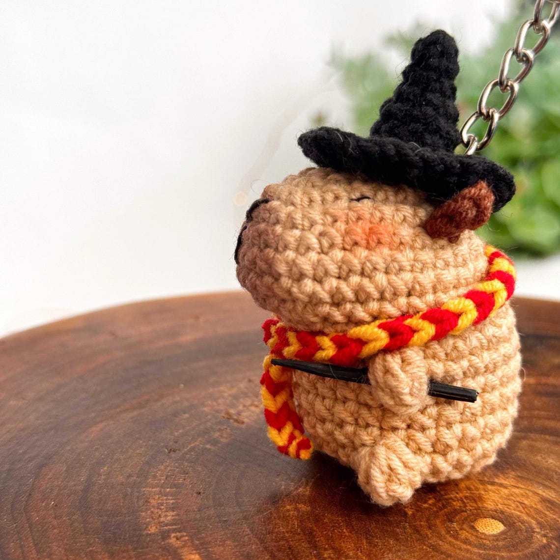 Crochet Capybara Wizard Keychain Amigurumi Bag Charm Halloween Funny ...