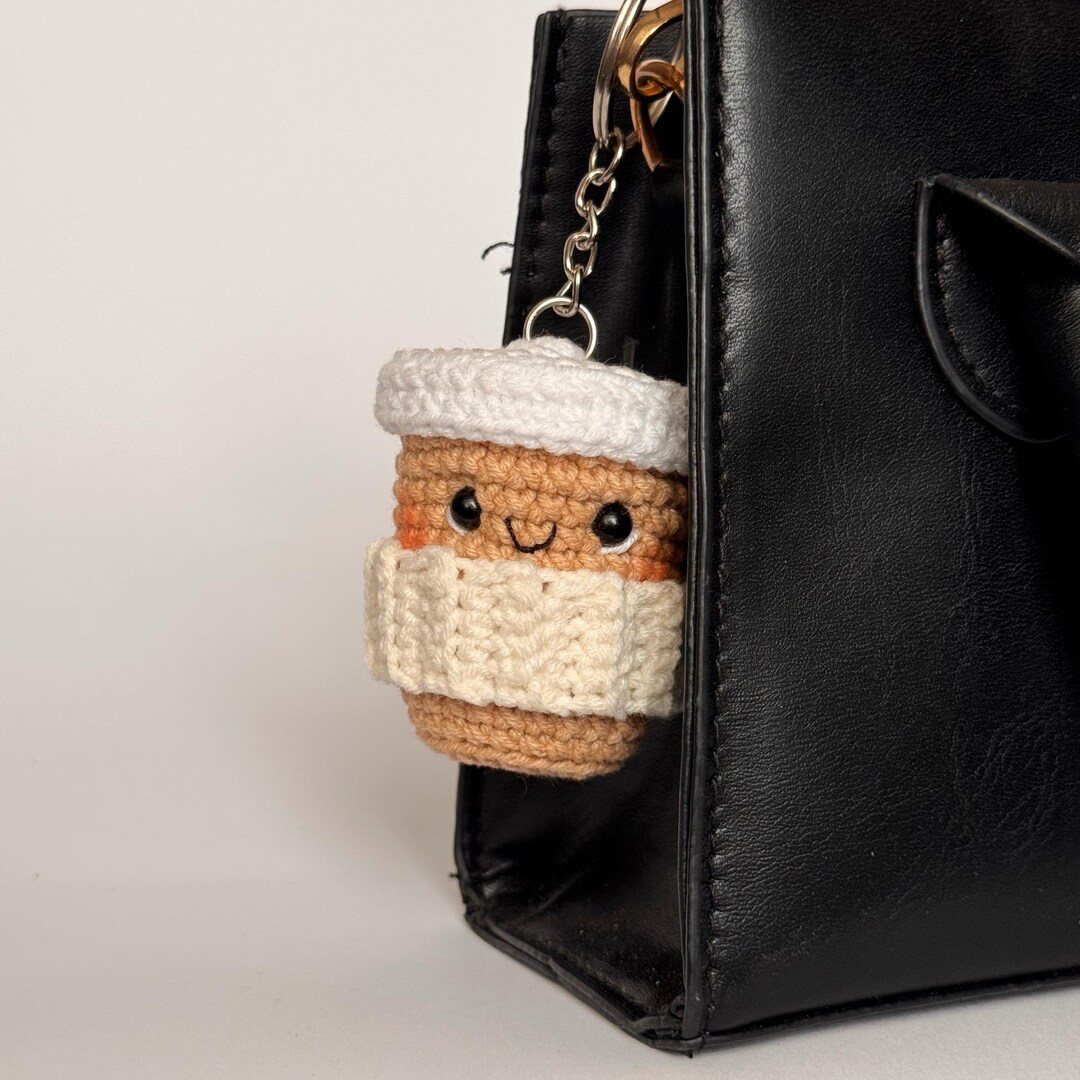 Coffee Cup Crochet Keychain Crochet Coffee Mug Crochet Bag Accessories ...