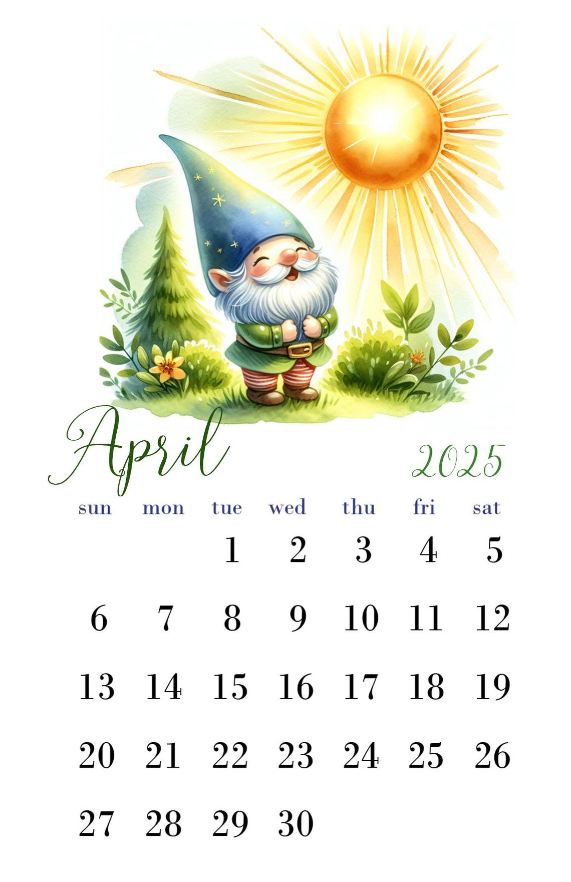 2025 Calendar Printable, Cute Calendar 2025, Wall Calendar PDF ...