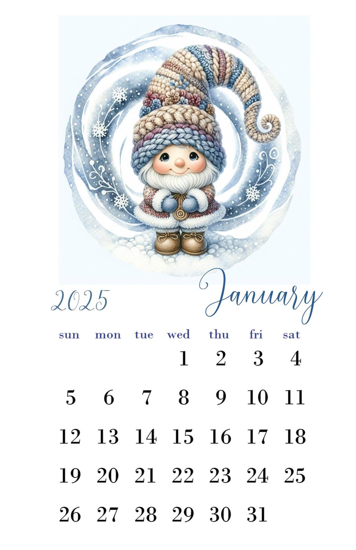 2025 Calendar Printable, Cute Calendar 2025, Wall Calendar PDF ...