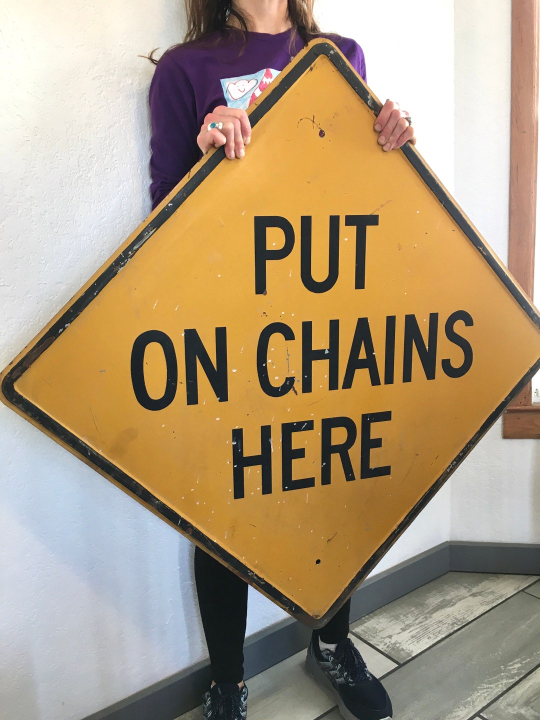Old Put on Chains Here Sign - Etsy