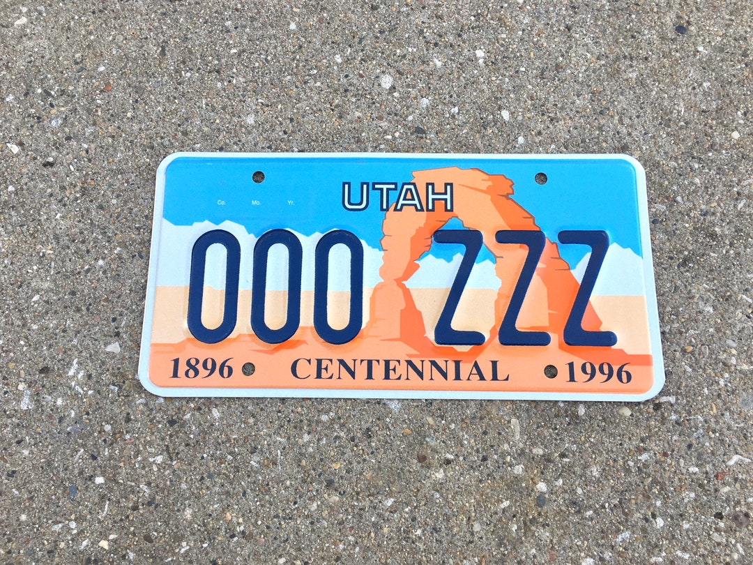 Vintage Sample Utah License Plate - Etsy