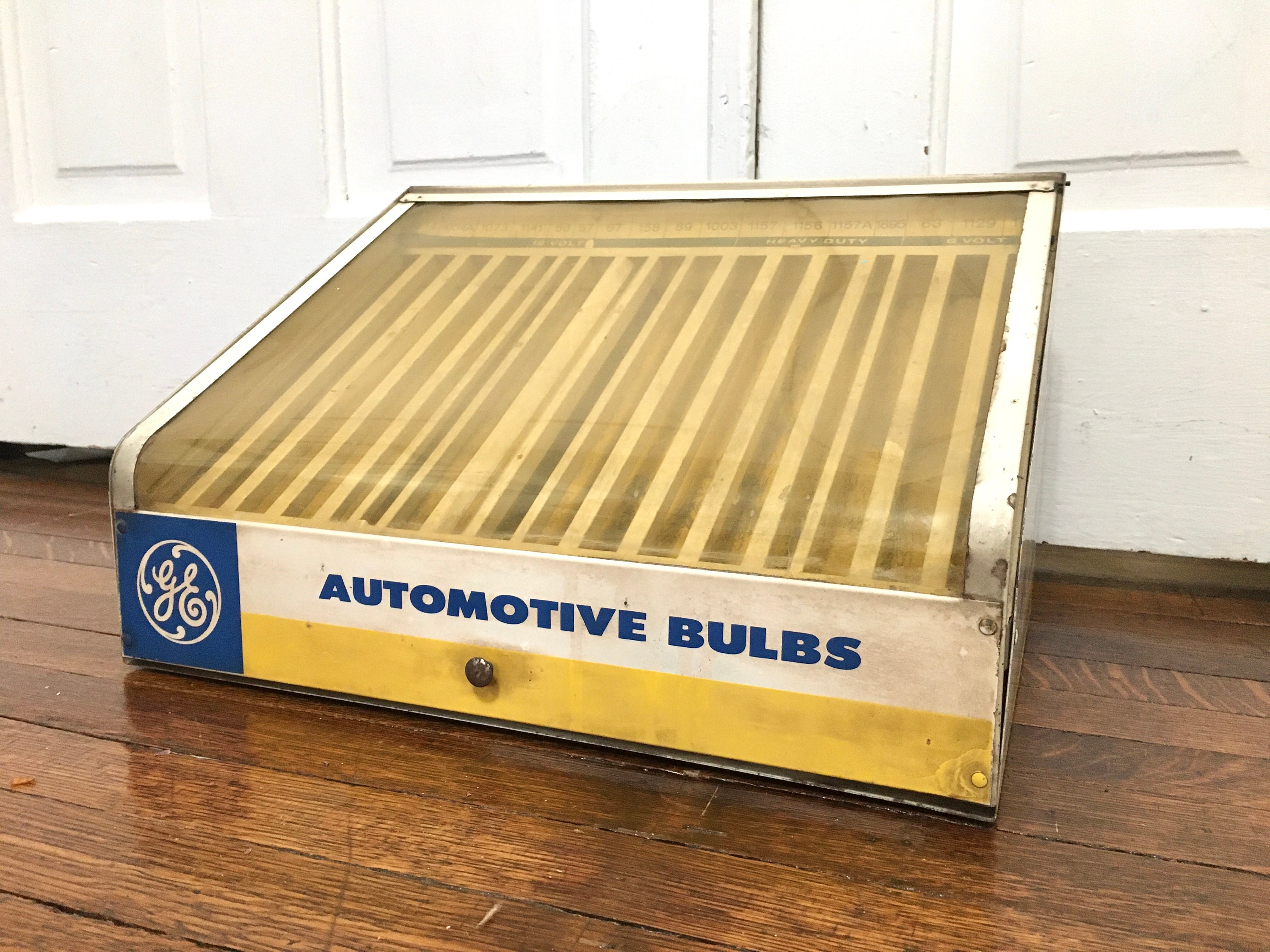 Vintage Garage or Shop GE Automotive Light Bulb Cabinet or | Etsy