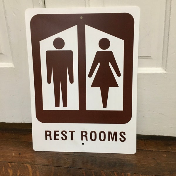 Vintage Restroom Sign - Etsy