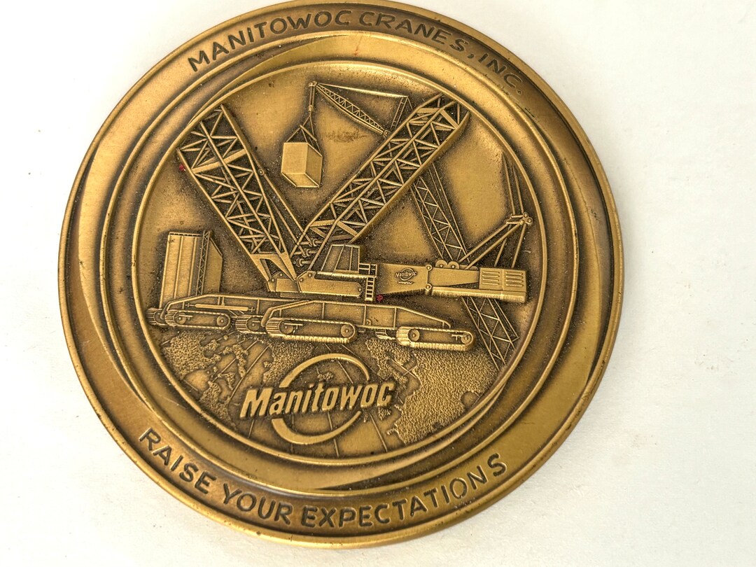 Vintage MANITOWOC Engineering Cranes Large Coin or Medallion - Etsy