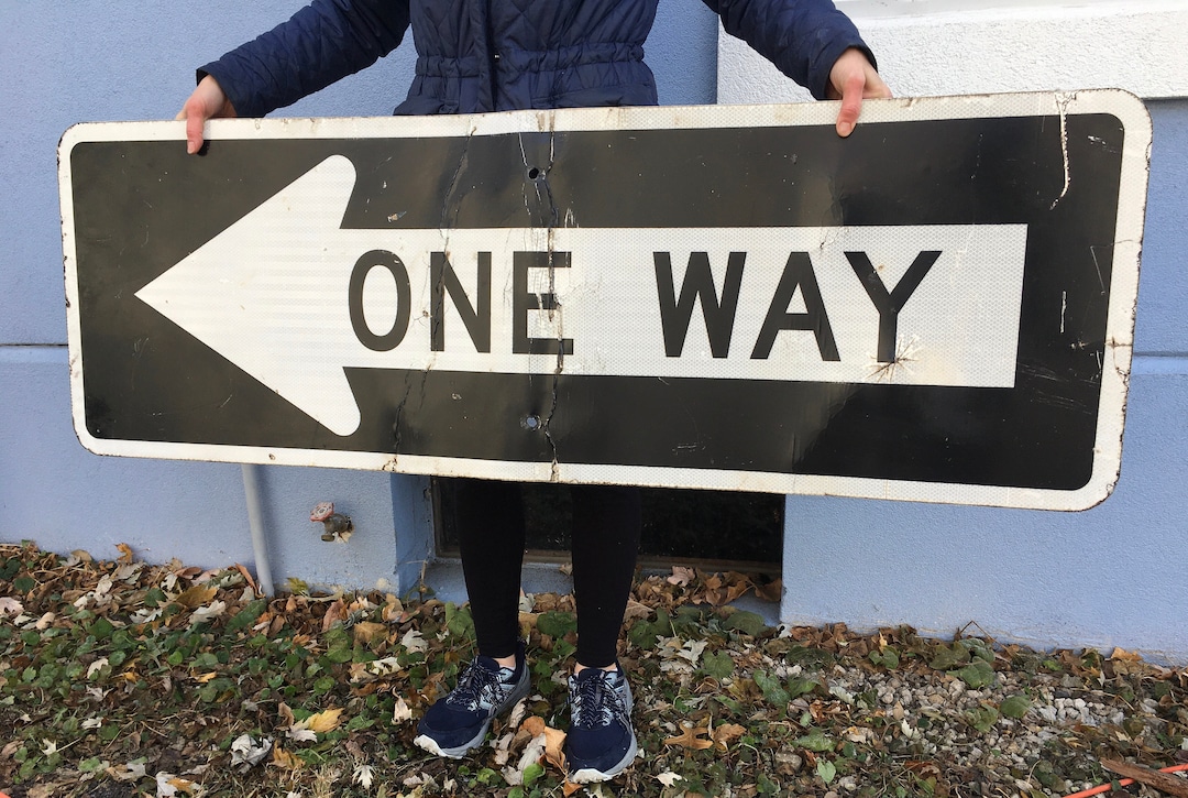 Huge Vintage Iron One Way Sign - Etsy