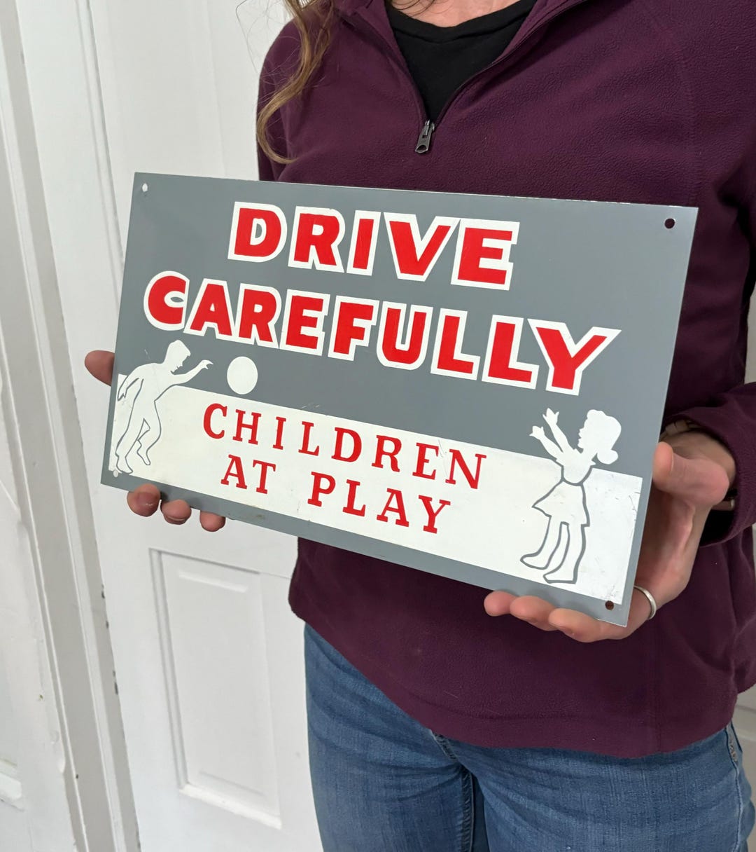 Vintage Sign - Drive Carefully Children at Play - Etsy