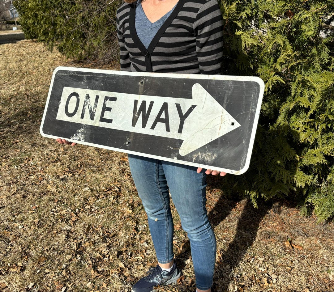 Vintage One Way Sign - Etsy