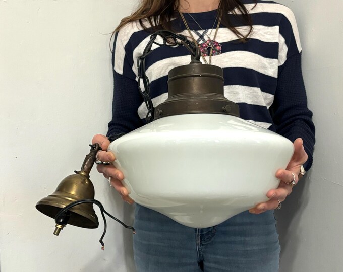1920s School House Hanging Light Fixture - Etsy