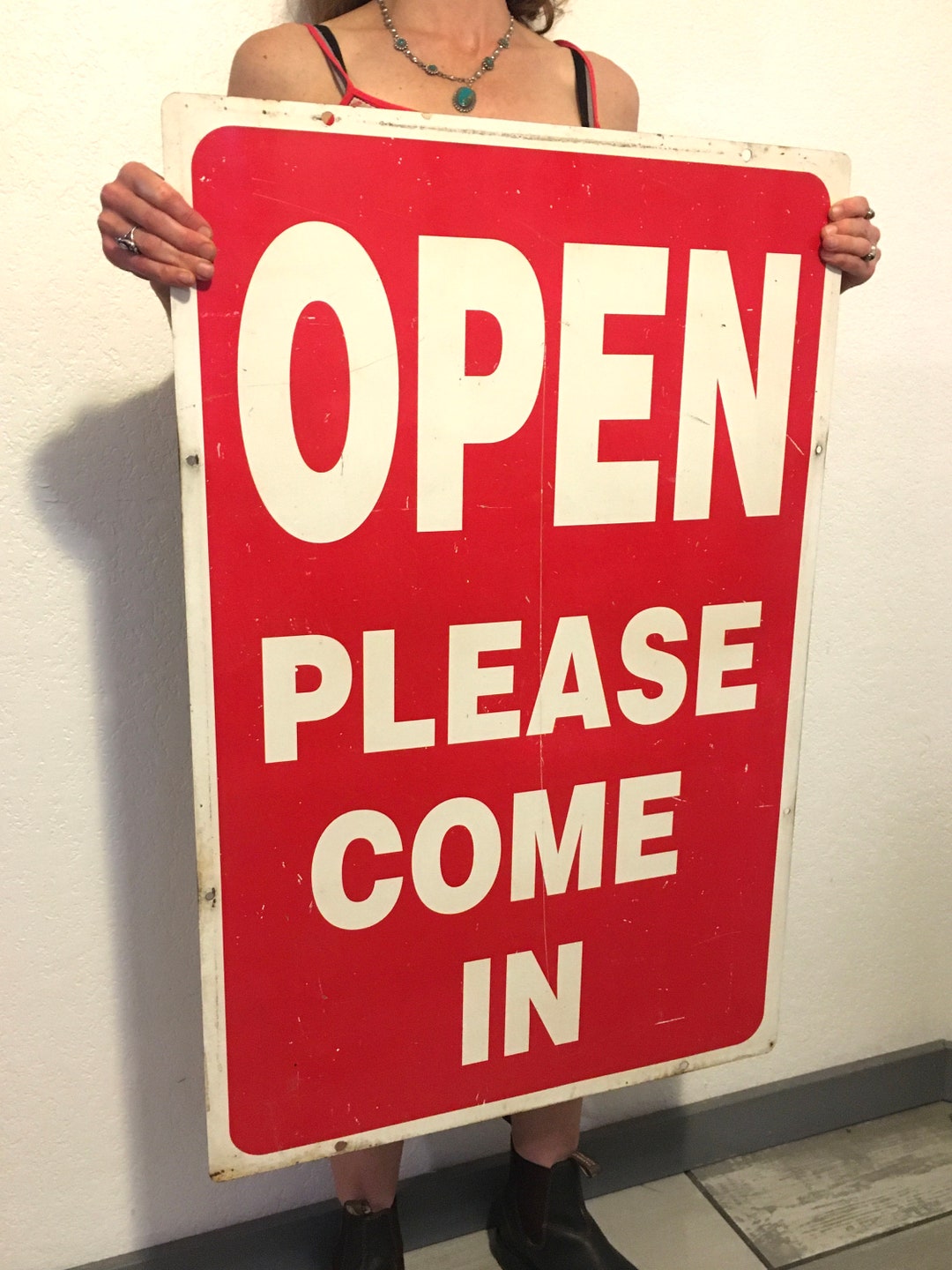 Vintage Open Please Come in Sign - Etsy
