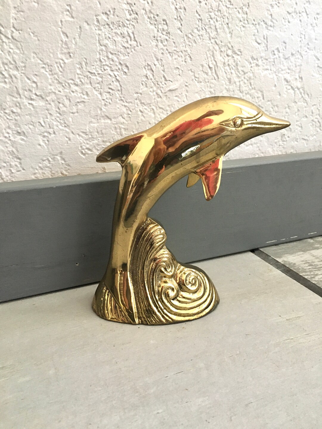 Vintage Dolphin Sculpture Mid Century Modern Brass - Etsy