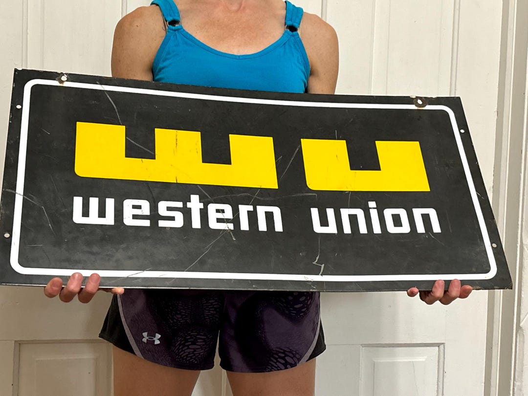Western Union Porcelain Sign - Etsy