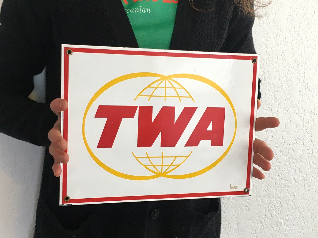 Original Old Porcelain TWA Luggage Cart Sign - Etsy