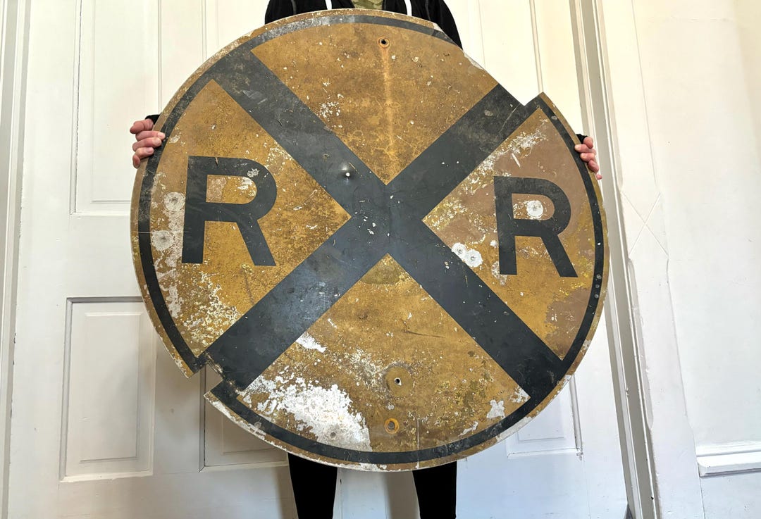 Huge Old Metal Railroad Sign - Etsy