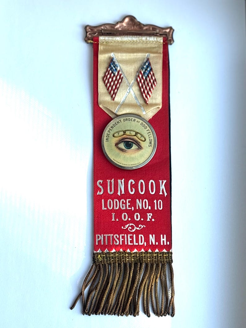 Exceptional Early Odd Fellows Double Sided Ribbons and Pins - Etsy
