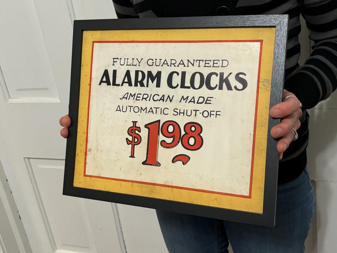 Antique Alarm Clock Sign - Etsy