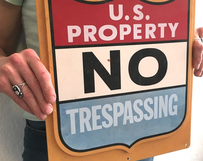 Vintage Government Property Sign - Etsy