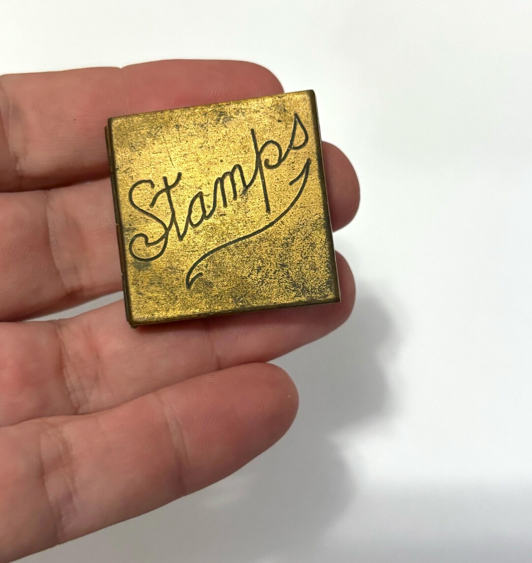 Vintage Brass Stamp Holder - Etsy