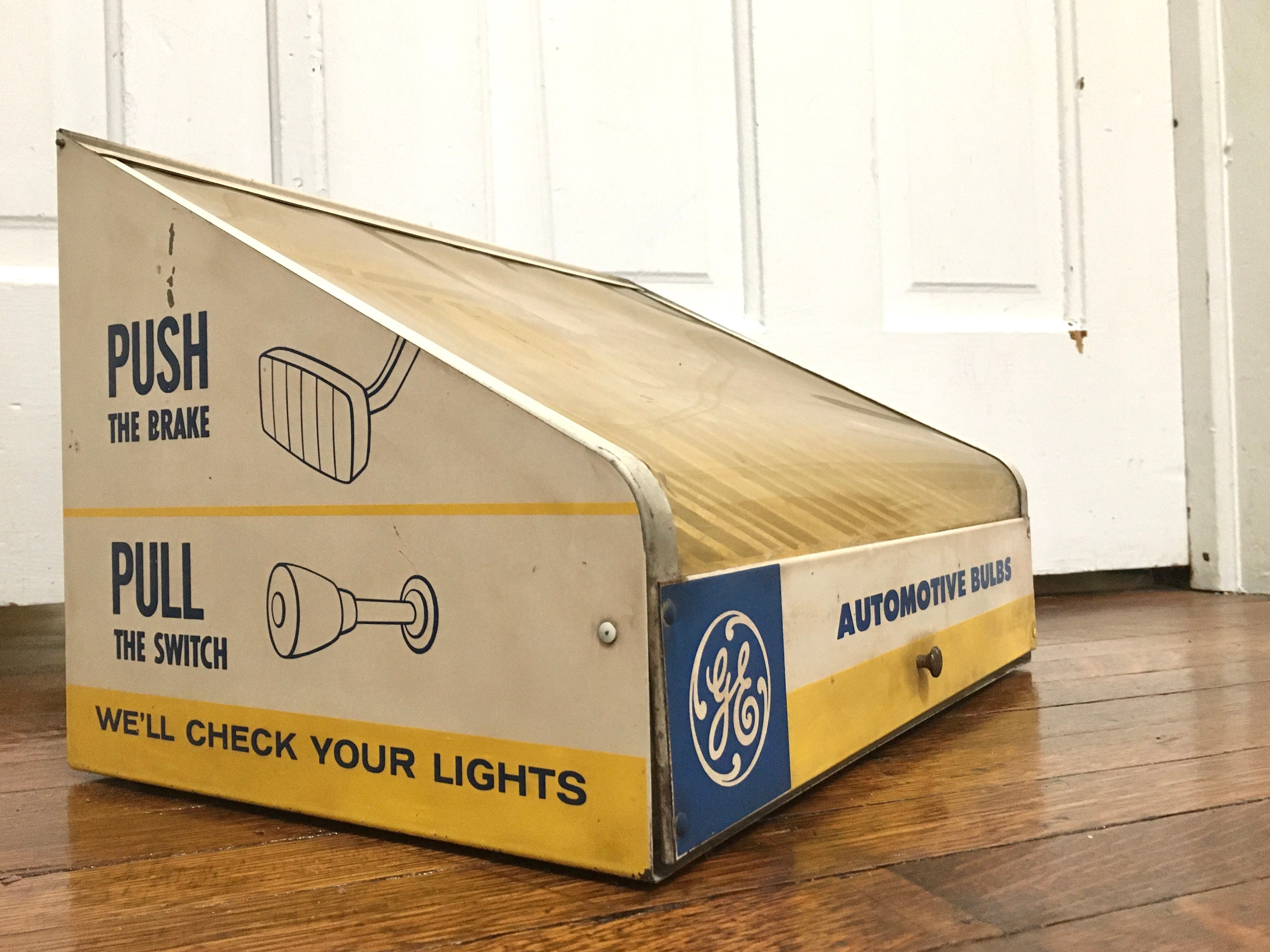 Vintage Garage or Shop GE Automotive Light Bulb Cabinet or | Etsy