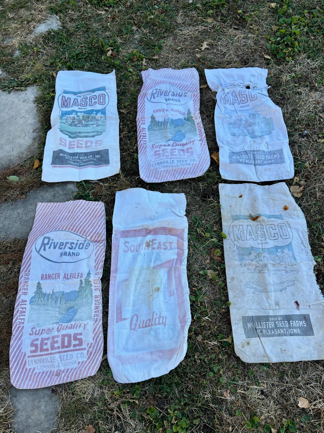 Pile of Six Old Feed and Seed Sacks - Etsy