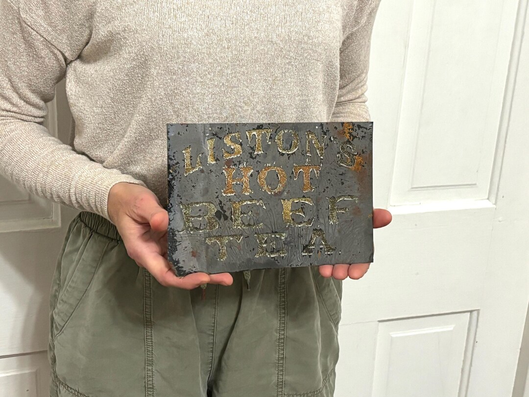 Antique Liston Hot Beef Tea Sign - Etsy