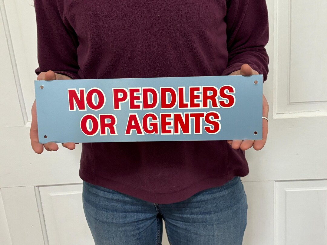 Vintage No Peddlers or Agents Sign - Etsy