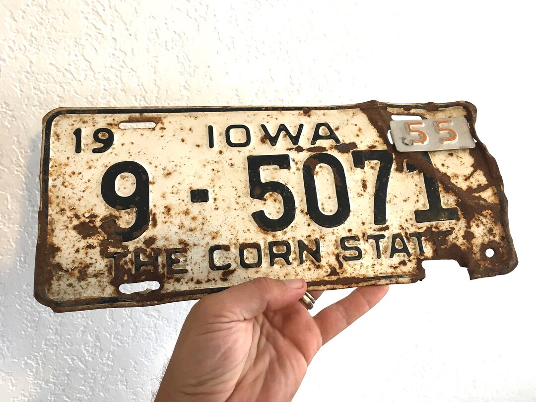 1955 Corn State License Plate - Etsy