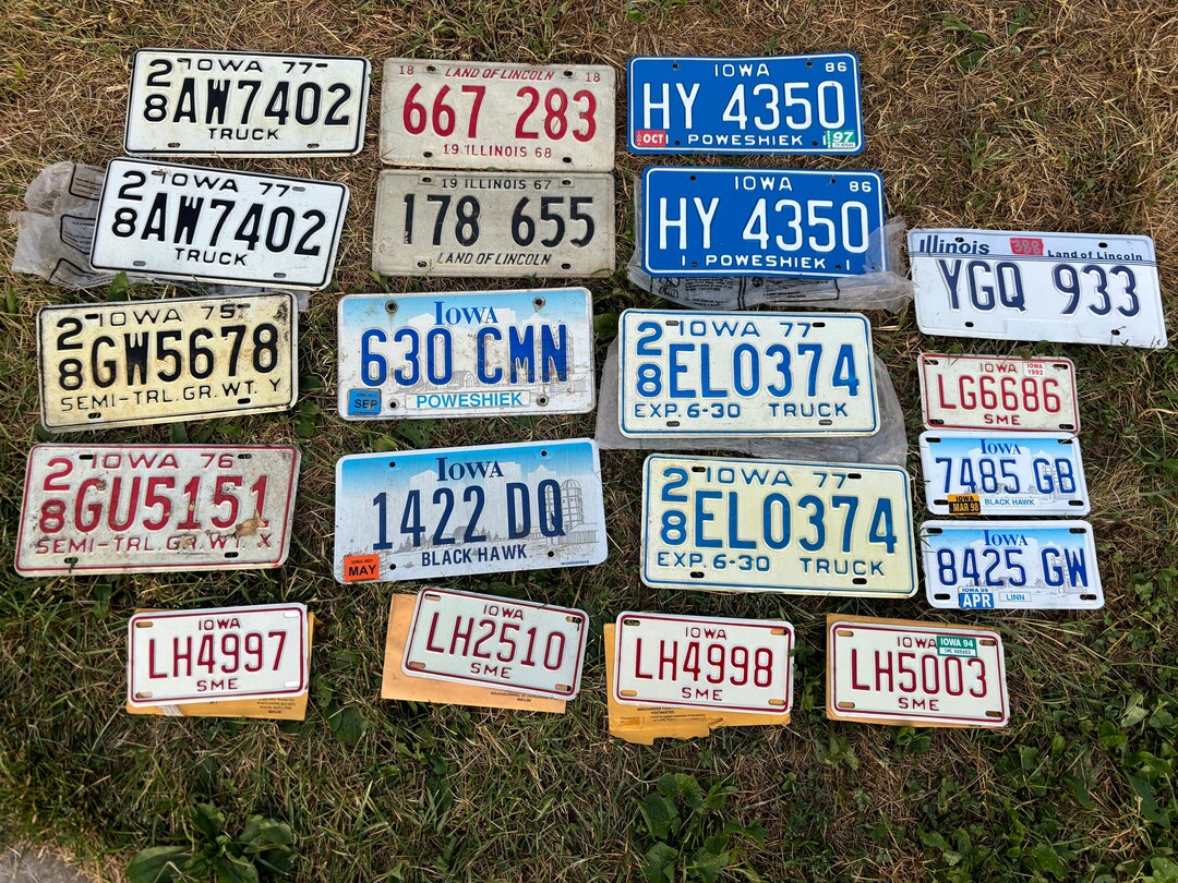 Stack of Vintage License Plates - Etsy