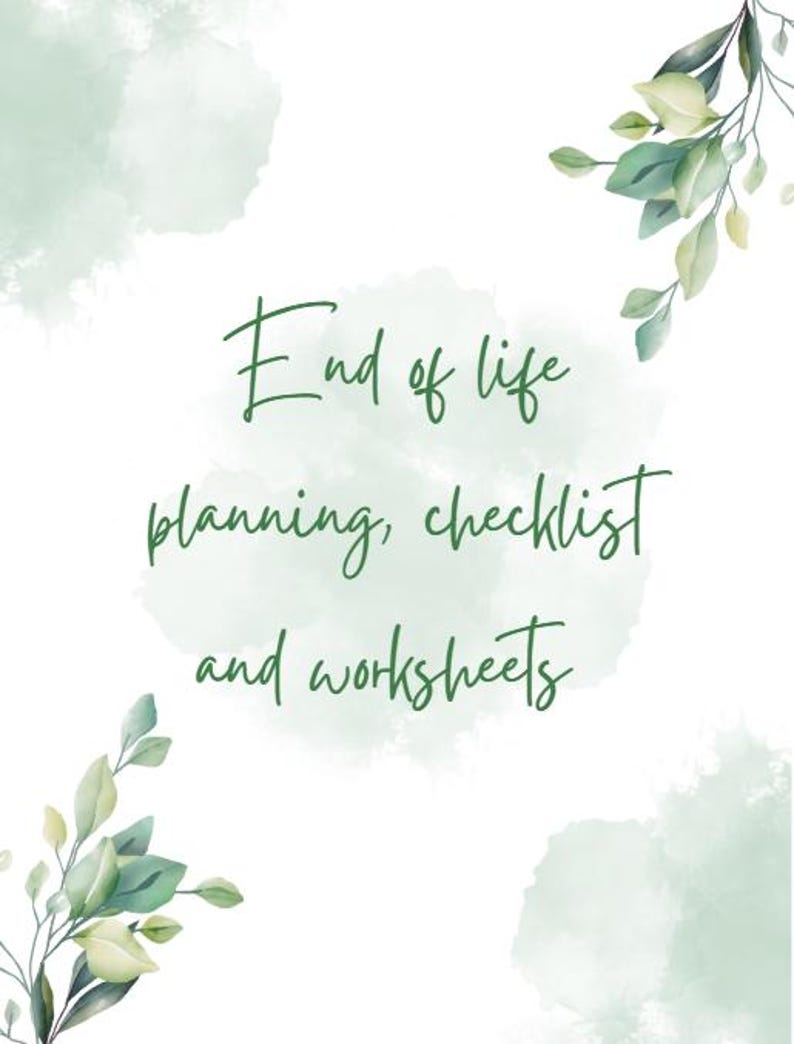 End of Life Planner | Legacy and Peace of Mind Organizer | Final Wishes ...