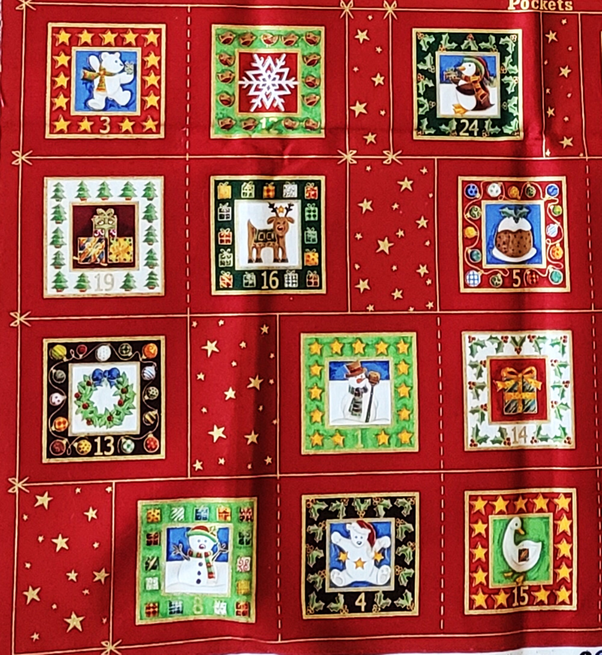 Christmas Advent Calendar, Cloth Wall Hanging With Pockets, DIY, Cut ...