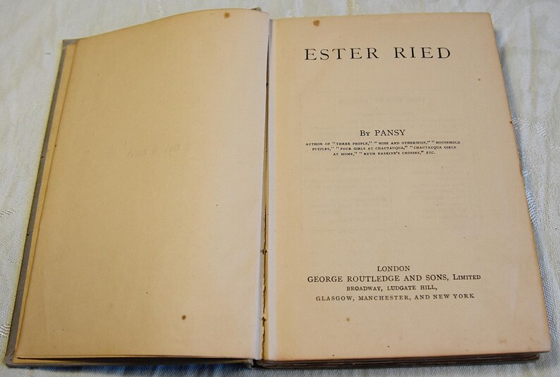 Vintage “ester Ried” by Pansy, the Pansy Books, Green Decorative ...