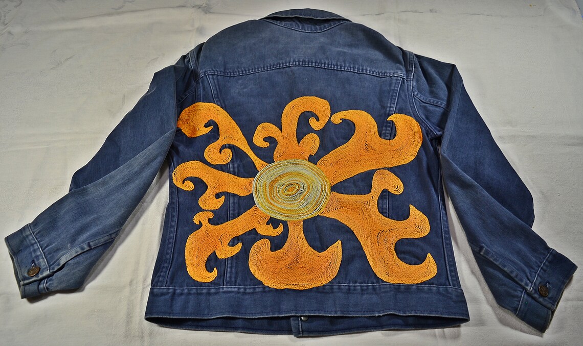 Vintage Montgomery Wards Blue Cotton Jacket With a Sun - Etsy