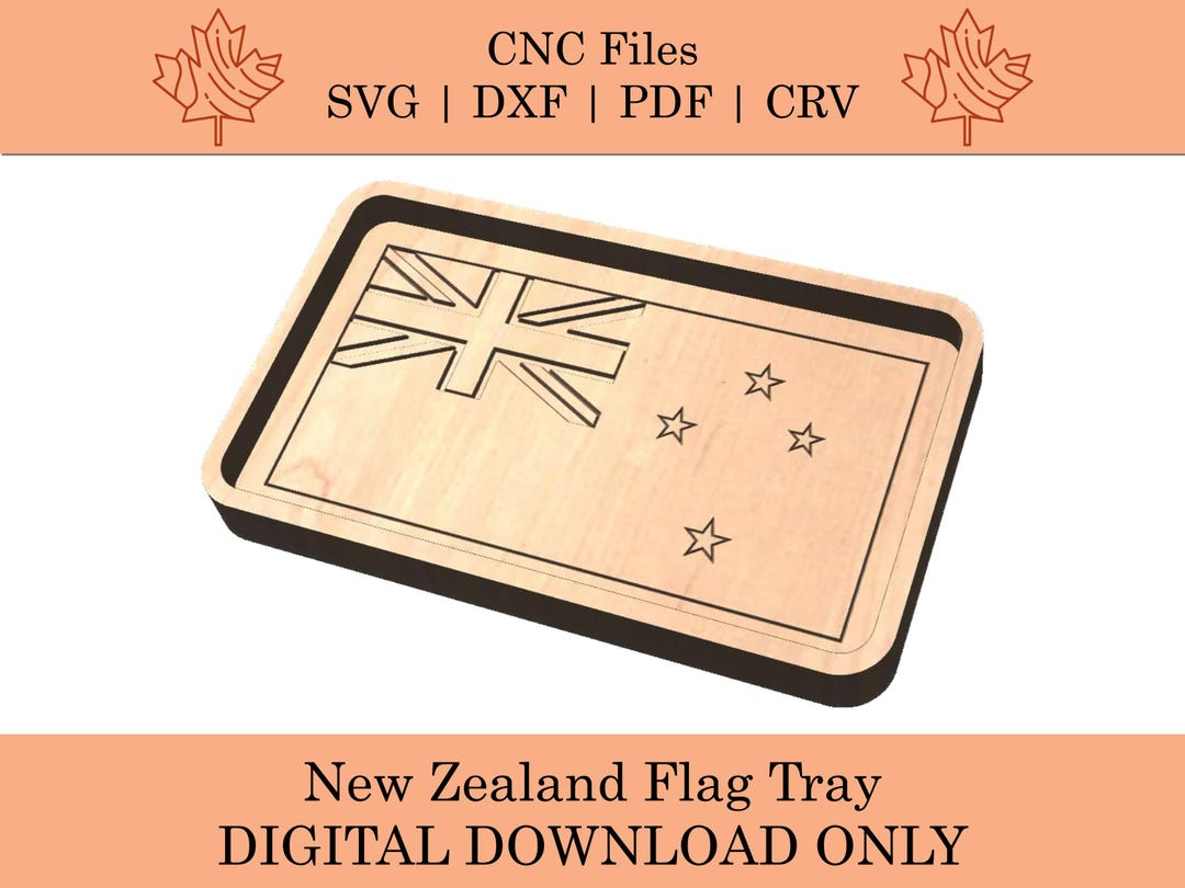 New Zealand Flag Tray CNC Files | Svg | Dxf | Pdf | Crv | Auckland ...