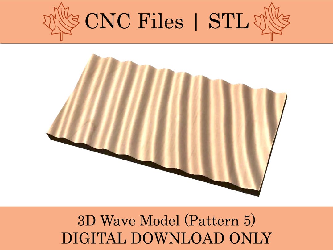 3D Wave Model (pattern 5) | STL | CNC Files | 3D Model | Wavy Flag | 3D ...